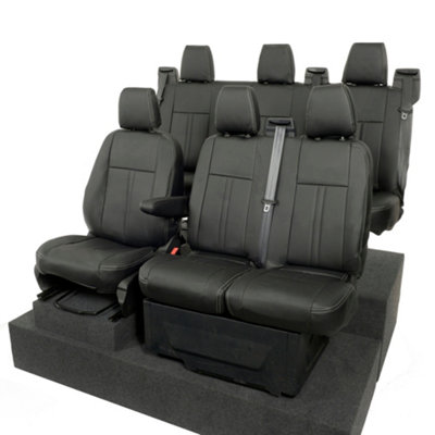 UK Custom Covers Block Stitch Leatherette Front and Rear Seat Covers ...
