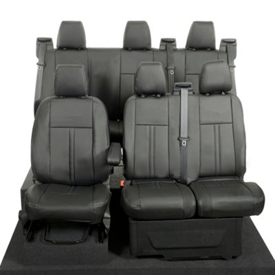UK Custom Covers Double Block Stitch Leatherette Front and Rear Seat ...