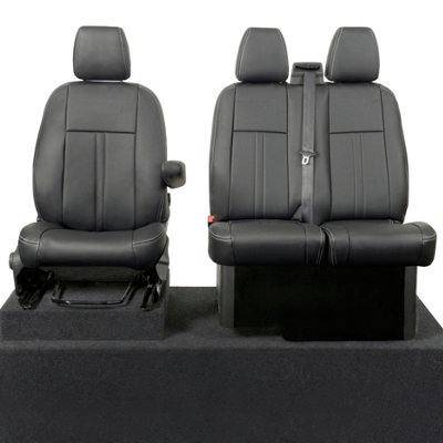 UK Custom Covers Double Block Stitch Leatherette Front Seat Covers - To ...