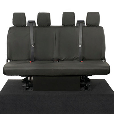 UK Custom Covers Ford Transit Van Mk8/Mk9 2014+ Black Rear Seat Covers ...