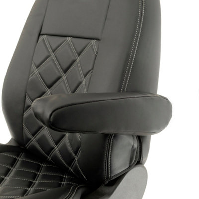 UK Custom Covers Leatherette Front Seat Covers (Single/Single) - To Fit ...