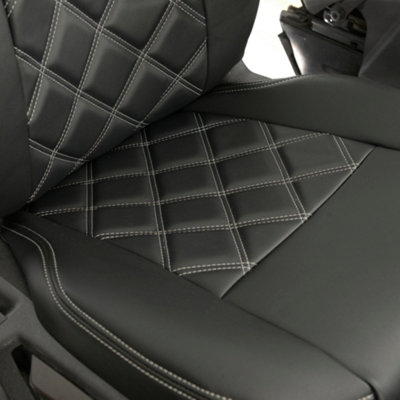 UK Custom Covers Leatherette Front Seat Covers (Single/Single) - To Fit ...