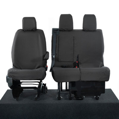 UK Custom Covers Peugeot Expert 2016+ Black Front Seat Covers - 3 Seats ...
