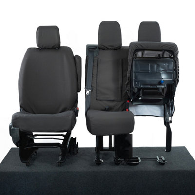 UK Custom Covers Peugeot Expert 2016+ Black Front Seat Covers - 3 Seats ...