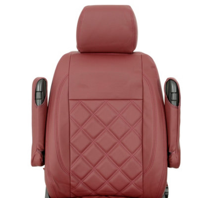 UK Custom Covers VW T5/T6 2003-2015 Red Front Leatherette Seat Covers ...