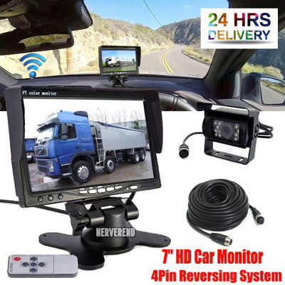 UK DIY 7" Car Reversing Camera Kit with Monitor & Night Vision for Vans ...