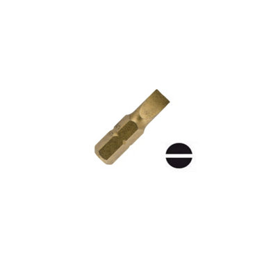 UK Drills 4 x 25mm Screwdriver Insert Bits Titanium Coated Slot x 10pcs