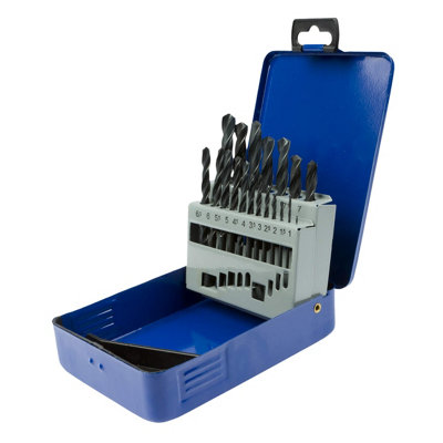 UK Drills HSS Drill Bit Set 19 from 1.0mm to 10mm for Steel Wood ...