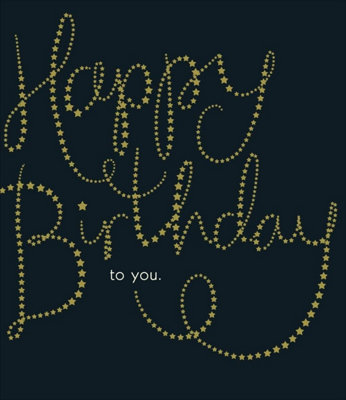 UK Greetings Birthday Card Happy Gifts Her / Him Gold Lettering Design ...