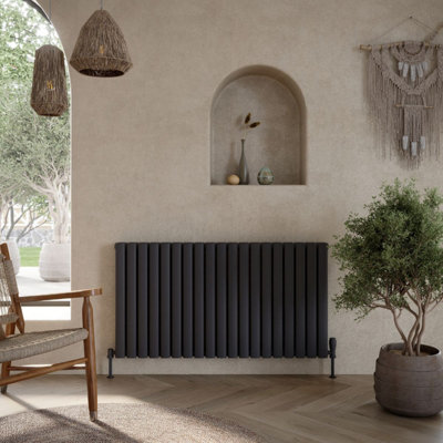 UK Home Living Avalon Designer Radiator Double 600mm x 767mm Anthracite ...