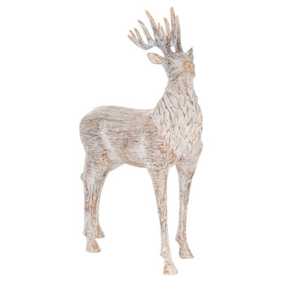 UK Homeliving Carved Wood Effect Stag | DIY at B&Q