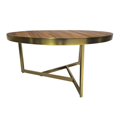 UK HomeLiving Edinburgh Coffee Table - Gold and Walnut | DIY at B&Q