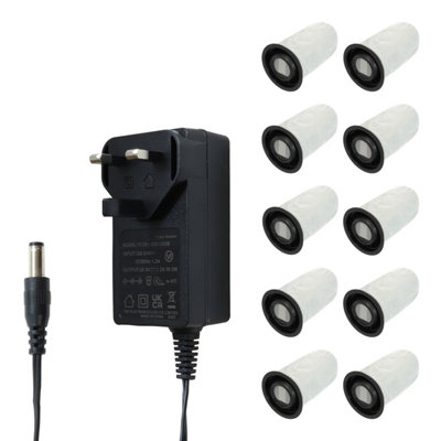 UK Plug Battery Charger & 10x Dust Pods for Numatic Hetty Quick 915269/ ...