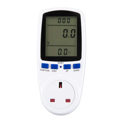 UK Plug In Electricity Power Consumption Meter Energy Monitor Watt Kwh ...