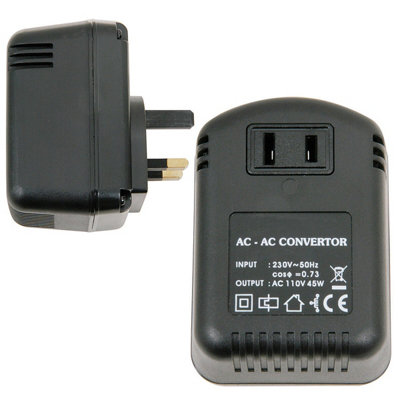 UK Plug to US Socket Voltage Step Down Converter - 230V to 110V (45W ...