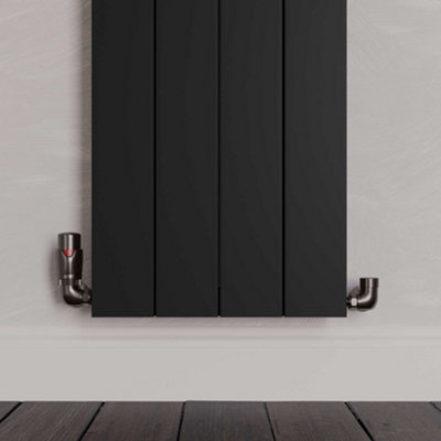 UK Radiators 1/2BSP 10mm Corner Pewter Modern Thermostatic Radiator ...