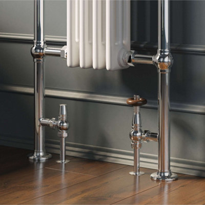 UK Radiators 1/2BSP 8mm Angled Chrome Traditional Thermostatic Radiator ...