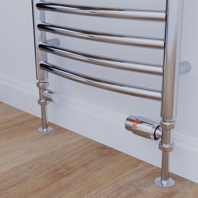 UK Radiators 1/2BSP 8mm Straight Chrome Modern Thermostatic Radiator ...