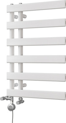 UK Radiators 1092BTU H748mm x W500mm White Flat Tube Thermostatic ...