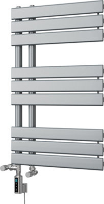 UK Radiators 1341BTU H816mm x W500mm Silver Flat Tube Thermostatic WIFI ...