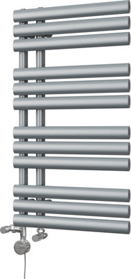 UK Radiators 1508BTU H884mm x W500mm Silver Elliptical Tube ...