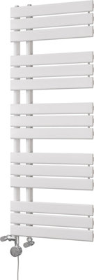 UK Radiators 1928BTU H1292mm x W500mm White Flat Tube Thermostatic ...