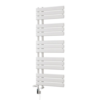 UK Radiators 1928BTU H1292mm x W500mm White Flat Tube Thermostatic WIFI ...