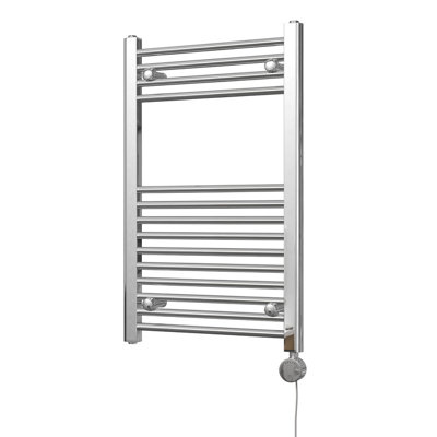 UK Radiators 200W H800mm x W500mm Chrome Straight Ladder Thermostatic ...