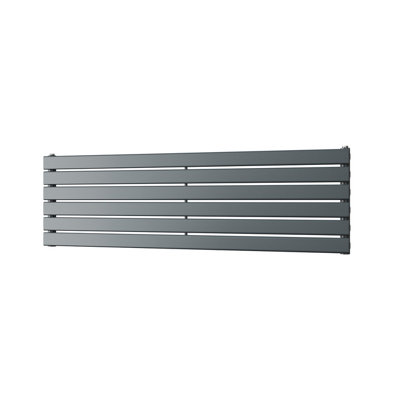 UK Radiators 2163BTU H408mm x W1400mm Anthracite Flat Tube Horizontal ...