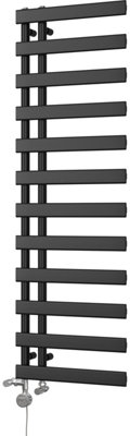 UK Radiators 2187BTU H1564mm x W500mm Black Flat Tube Designer Dual ...
