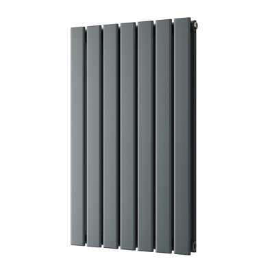 UK Radiators 2249BTU H800mm x W476mm Anthracite Flat Tube Horizontal ...