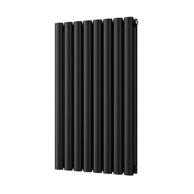 UK Radiators 2310BTU H800mm x W464mm Black Elliptical Tube Horizontal ...