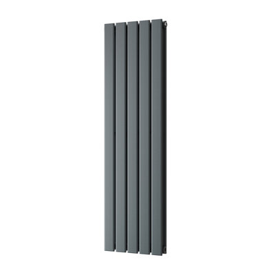 UK Radiators 2436BTU H1200mm x W340mm Anthracite Flat Tube Vertical ...