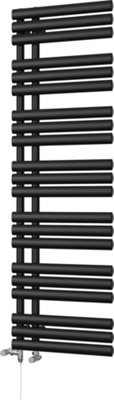 UK Radiators 2689BTU H1592mm x W500mm Black Elliptical Tube Standard ...