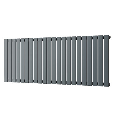 UK Radiators 3637BTU H600mm x W1496mm Anthracite Flat Tube Horizontal ...