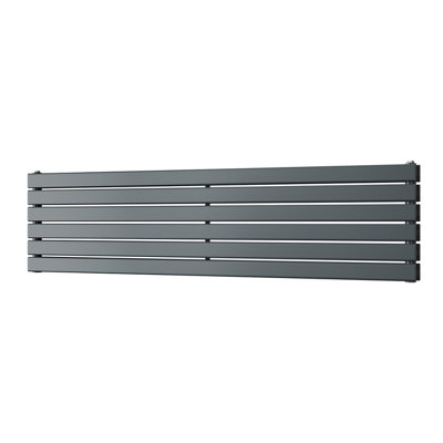 UK Radiators 3695BTU H408mm x W1600mm Anthracite Flat Tube Horizontal ...