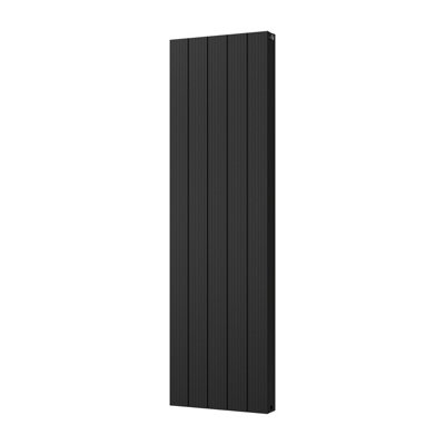 UK Radiators 4091BTU H1600mm x W466mm Black Flat Tube Vertical Designer ...