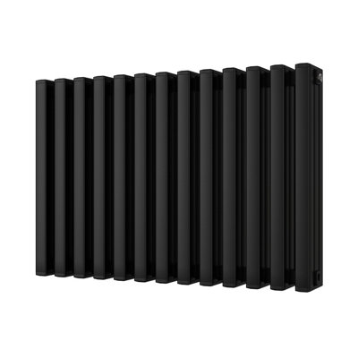 UK Radiators 4207BTU H600mm x W886mm Black Square Tube Horizontal ...