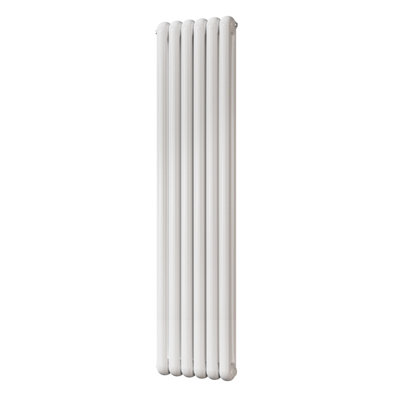 UK Radiators 4327BTU H1800mm x W437mm White Round Tube Vertical ...