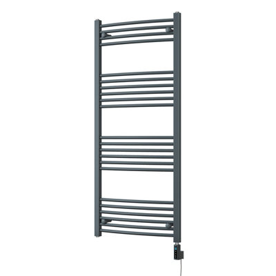 UK Radiators 600W H1400mm x W600mm Anthracite Curved Ladder ...