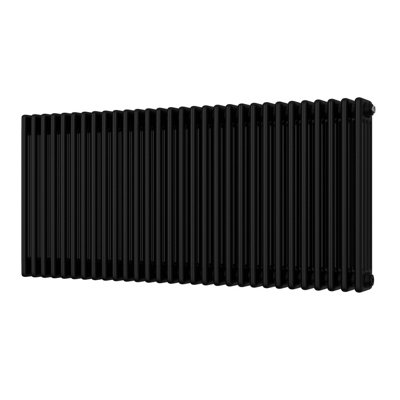 UK RADIATORS 7650BTU H600MM X W1340MM BLACK 4 COLUMN HORIZONTAL ...