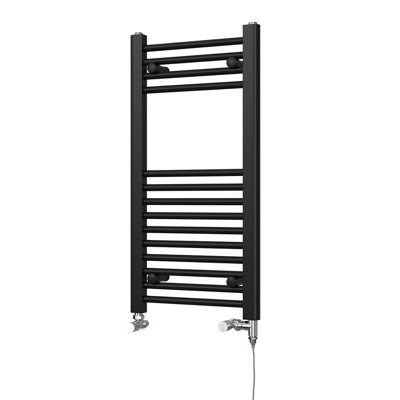UK RADIATORS 880BTU H800MM X W400MM BLACK STRAIGHT LADDER STANDARD DUAL ...