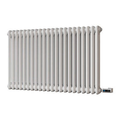 UK Radiators 900W H600mm x W988mm White Electric 2 Column Horizontal ...