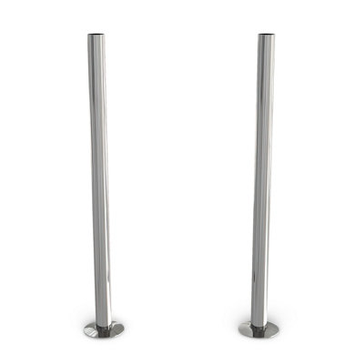 UK Radiators Polished & Lacquered Radiator Pipe Covers 300mm Chrome Talus