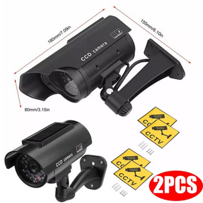 UK Stock Pair of Solar Powered Dummy CCTV Security Cameras with ...