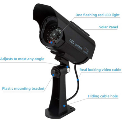 UK Stock Pair of Solar Powered Dummy CCTV Security Cameras with ...