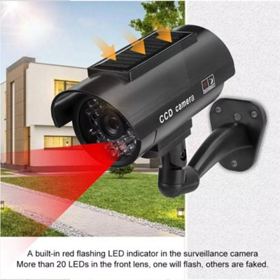 UK Stock Pair of Solar Powered Dummy CCTV Security Cameras with ...