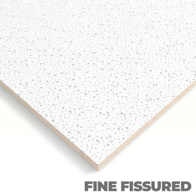 UK Suspended Ceilings Fine Fissured White Acoustic Square Edge ...