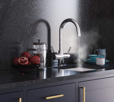 UKB 3-in-1 INSTANT BOILING WATER TAP, CHROME ROUND SPOUT