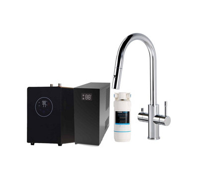 UKB 4-in-1 INSTANT BOILING & CHILLED WATER TAP, CHROME PULL OUT SPOUT